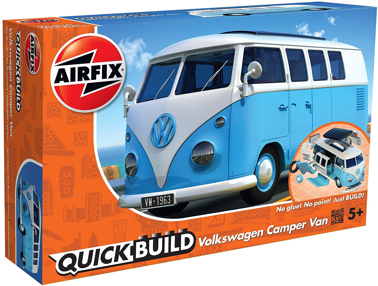 QUICK BUILD VW CAMPER BUS BLUE - Whistle Stop Hobby & Toy